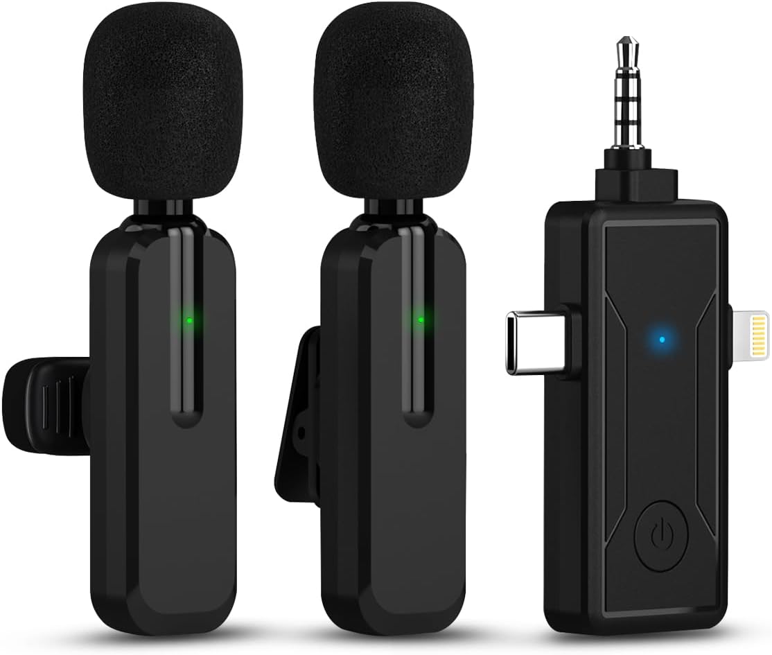 Microcravate Wireless double, universel, lightning, USB-C and 3.5mm plug, IOS, Android, Plug and ...